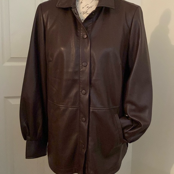 Chico's | Jackets & Coats | Chicos Chocolate Brown Faux Buttery Soft ...